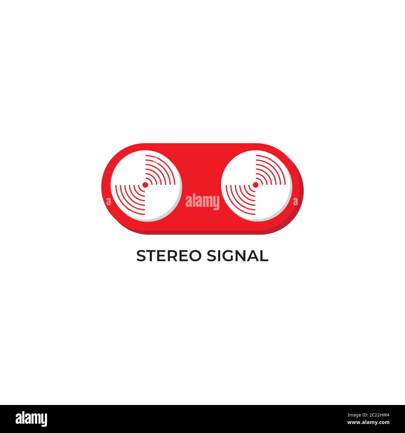 Stereo signal vector illustration. Left and Right signal output design ...
