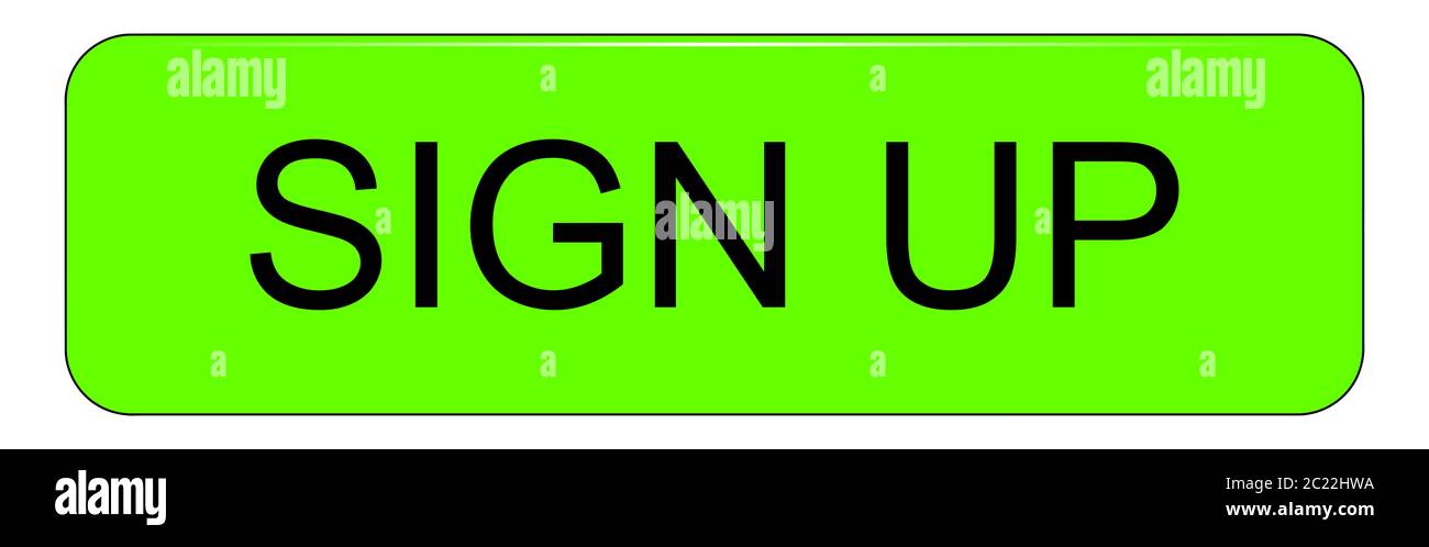 green Sign up Button on white background â€“ illustration Stock Photo ...