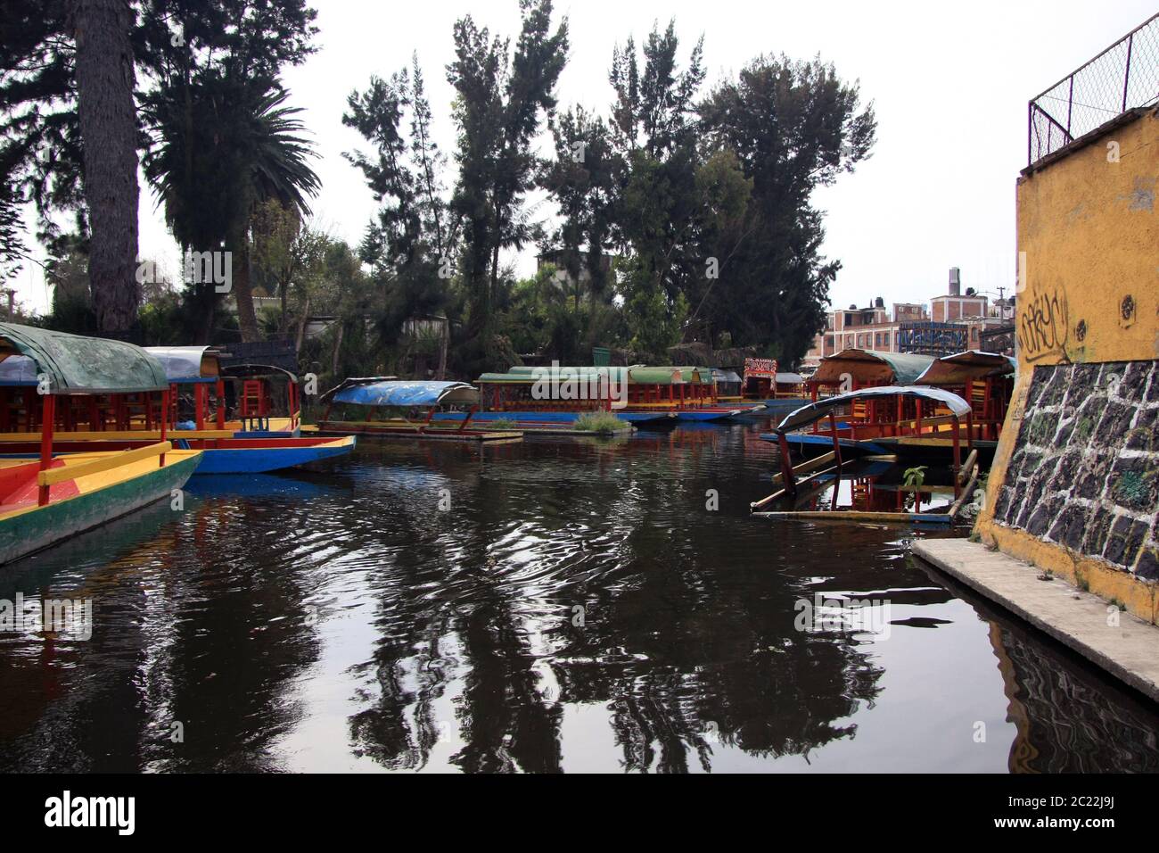 The island of the dolls (La Isla de las Muñecas) little islands in Lake Xochimilco, Mexico City ...
