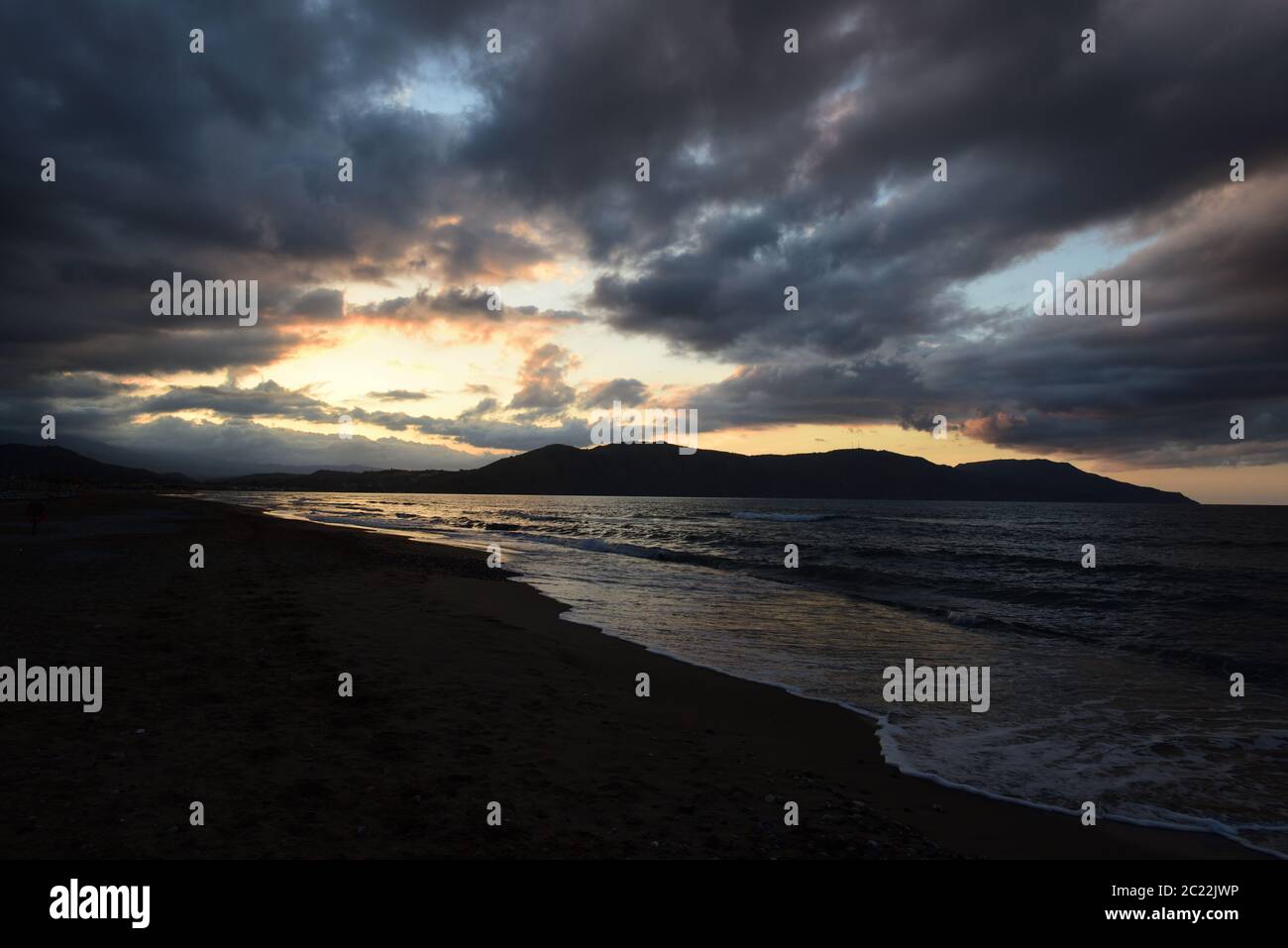 Sunset on Crete, Greece Stock Photo - Alamy