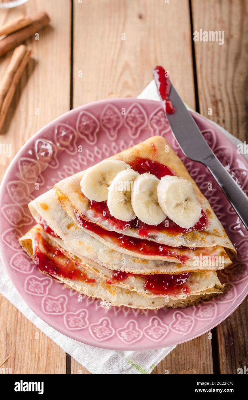 Crepes homemade, food photography, delish dessert, product photo Stock ...