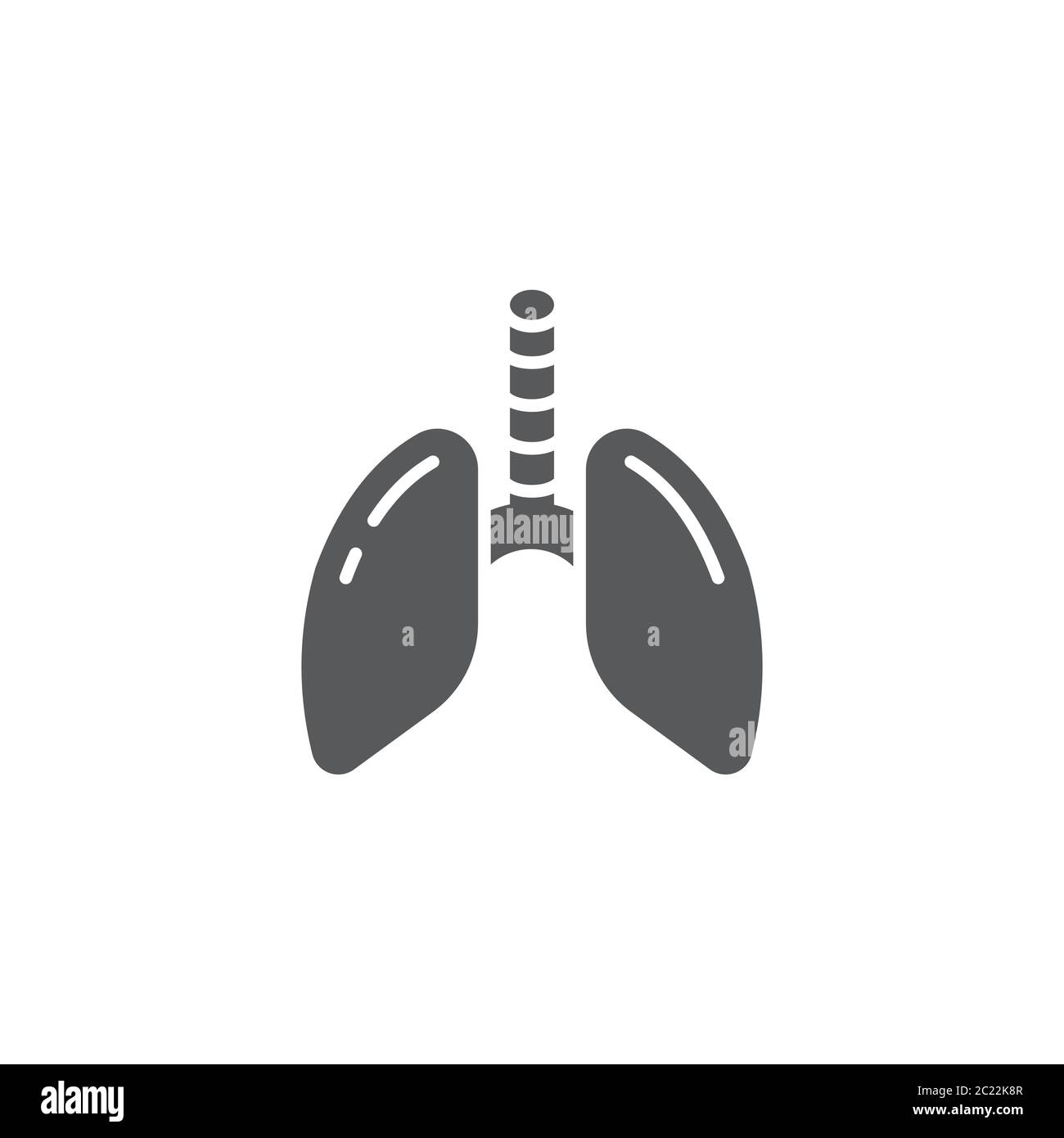 Human lungs vector icon symbol isolated on white background Stock ...