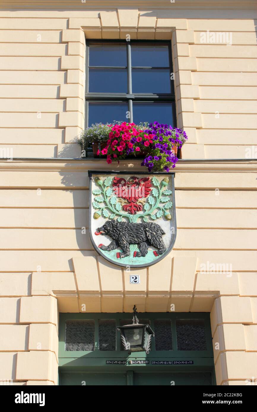 Bernau town hall window Stock Photo - Alamy