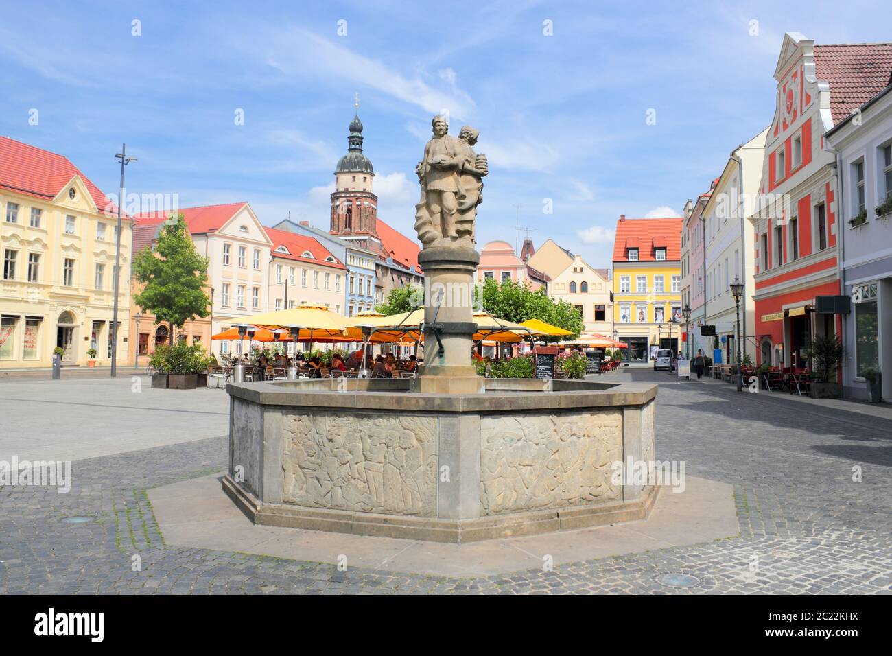 Old market with market fountain Stock Photo - Alamy