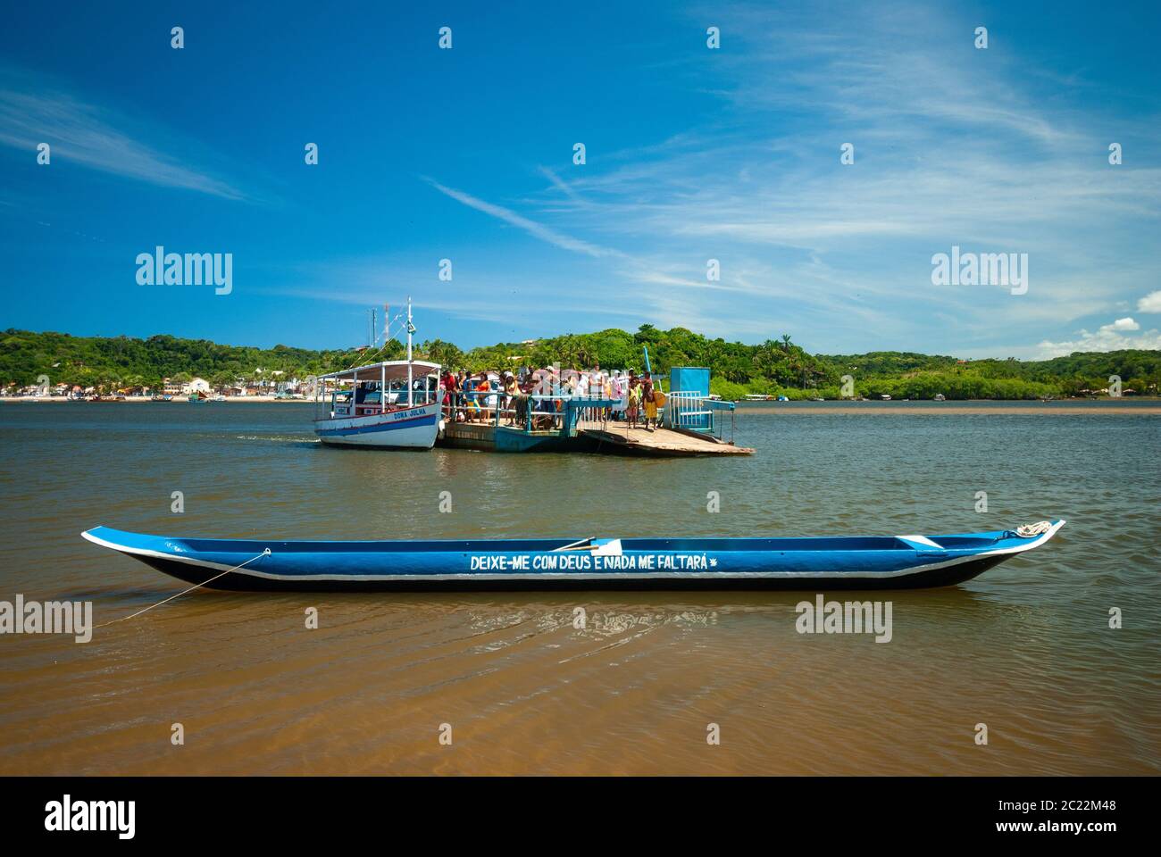 Traditional colorful brazilian fishing boat hi-res stock photography ...