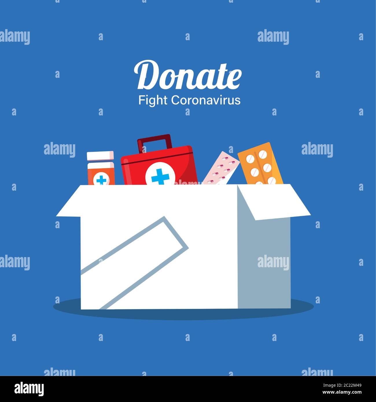 donation of boxes with medicines vector illustartion desing Stock ...