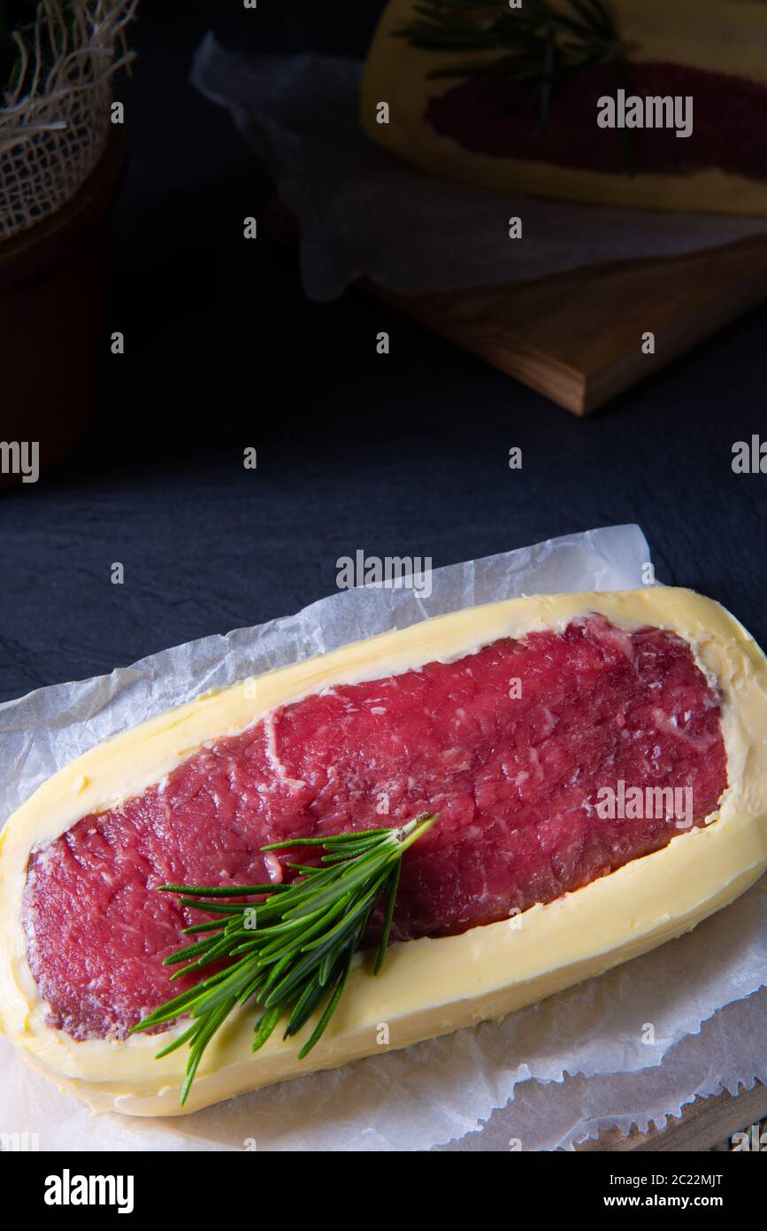 Steaks matured in butter refined with sea salt Stock Photo - Alamy
