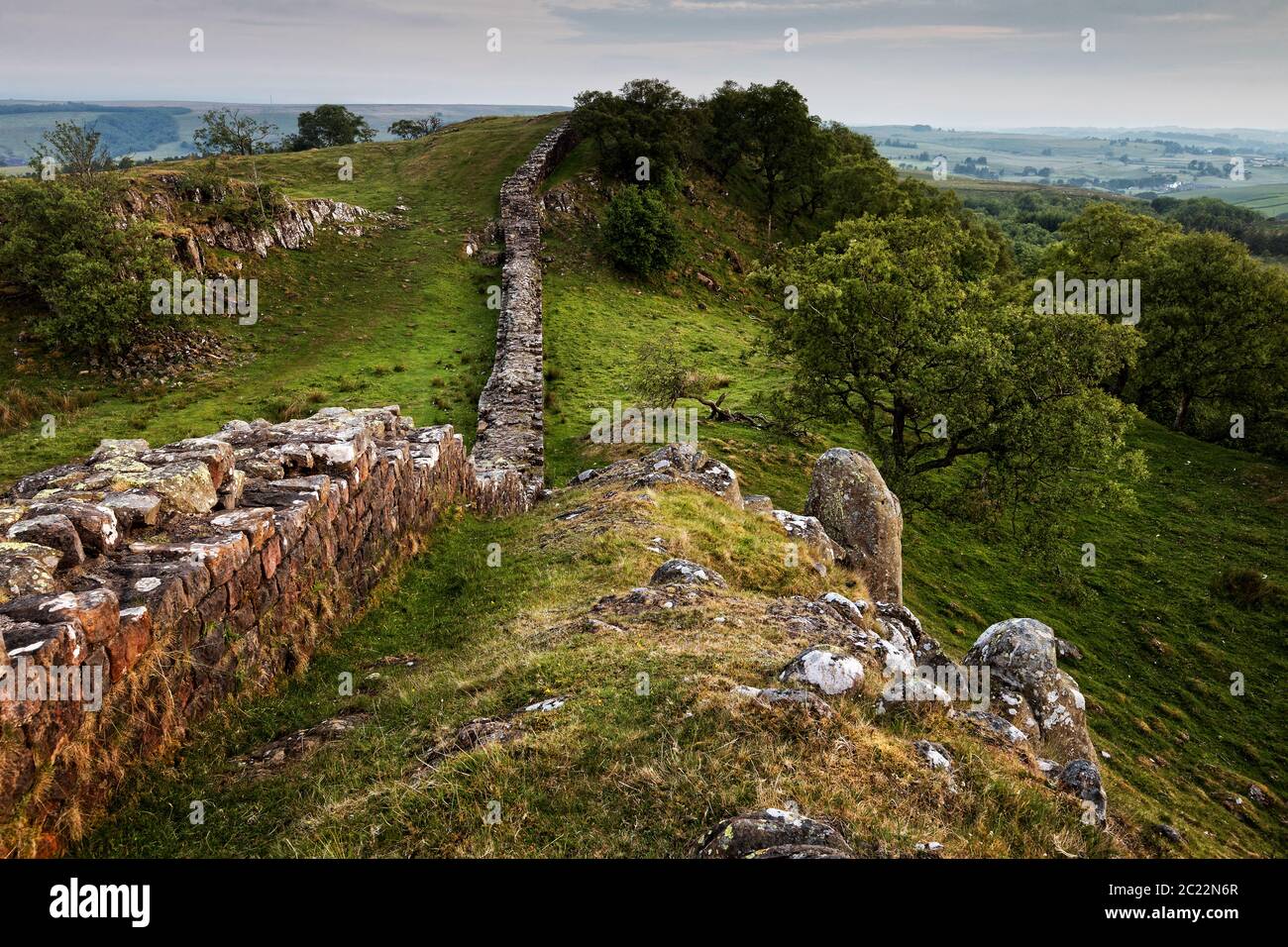 Walltown Crags on Hadrian's Wall Stock Photo - Alamy