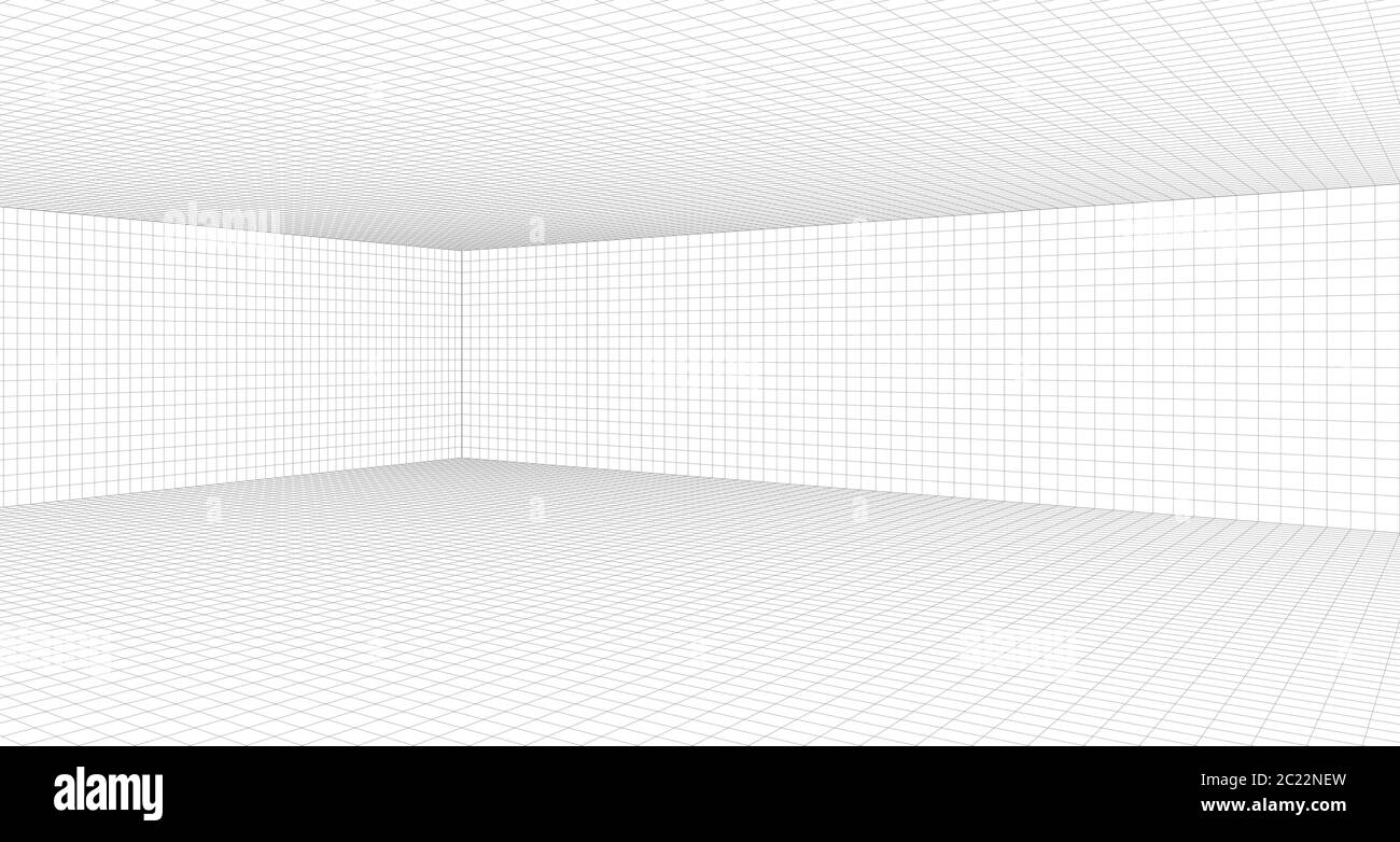 Perspective grid background 3d Vector illustration. Model projection ...