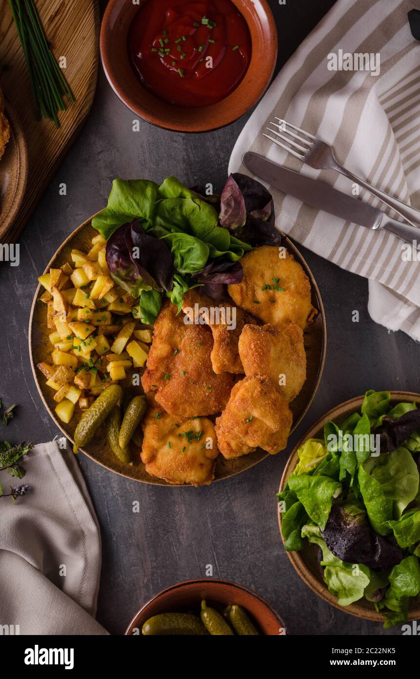 Original weiner schnitzel, food photography, ready for advertisment ...