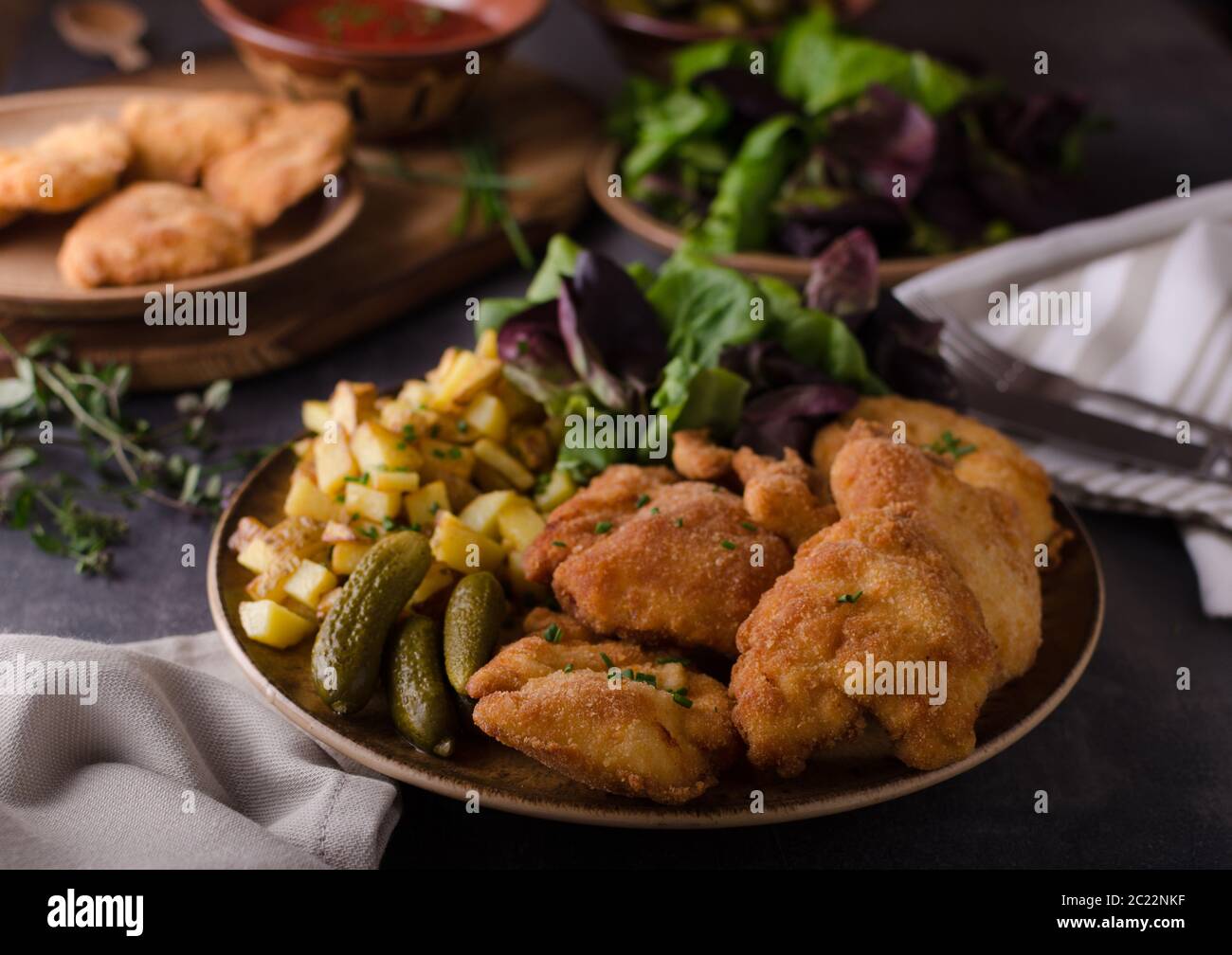 Original weiner schnitzel, food photography, ready for advertisment ...