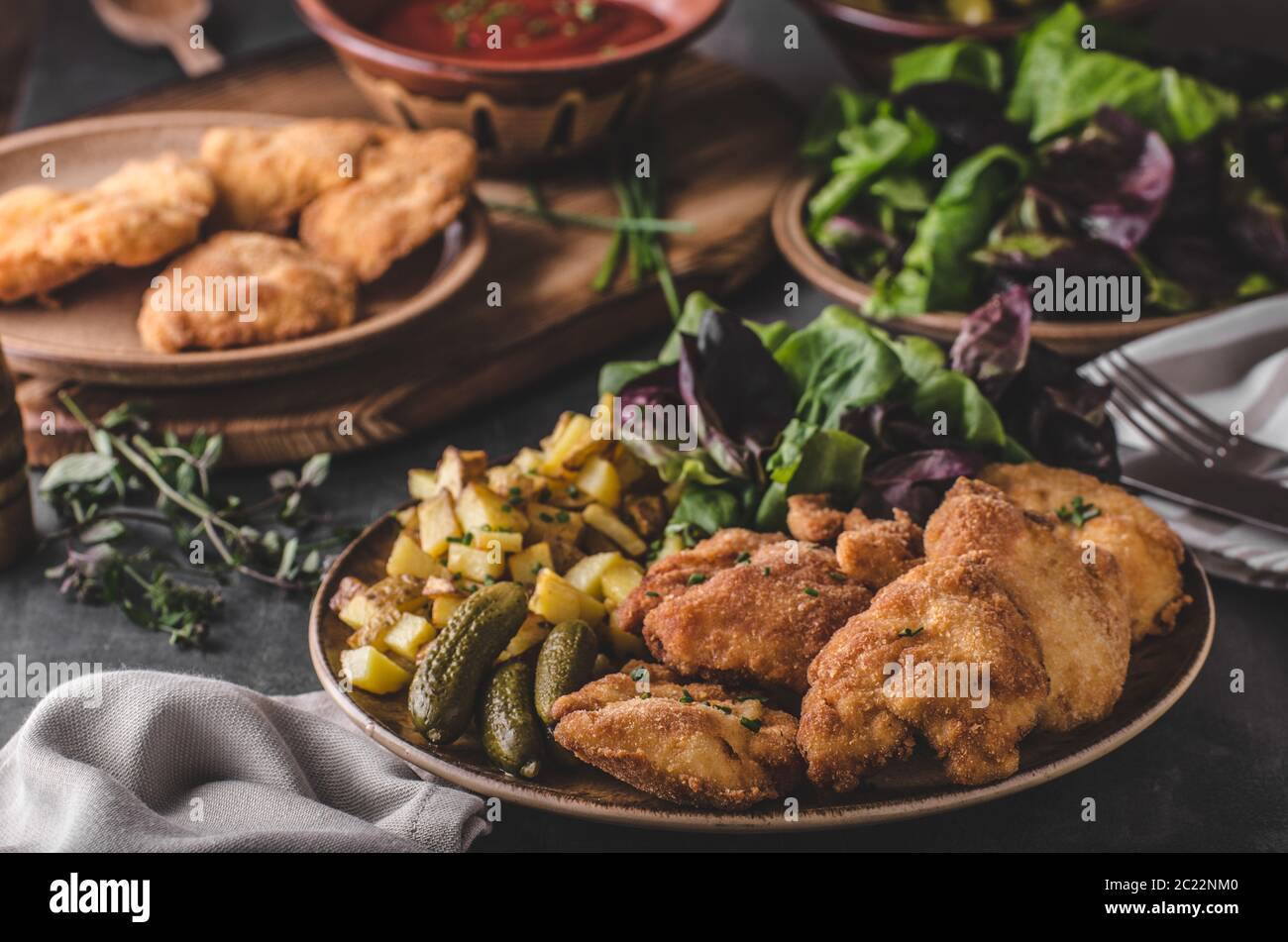 Original weiner schnitzel, food photography, ready for advertisment ...