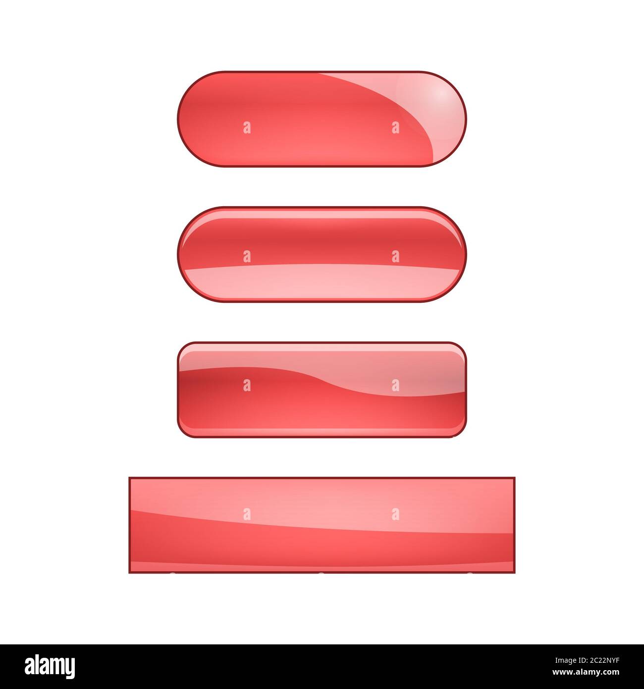 vector bright glossy web buttons set - red Stock Photo - Alamy