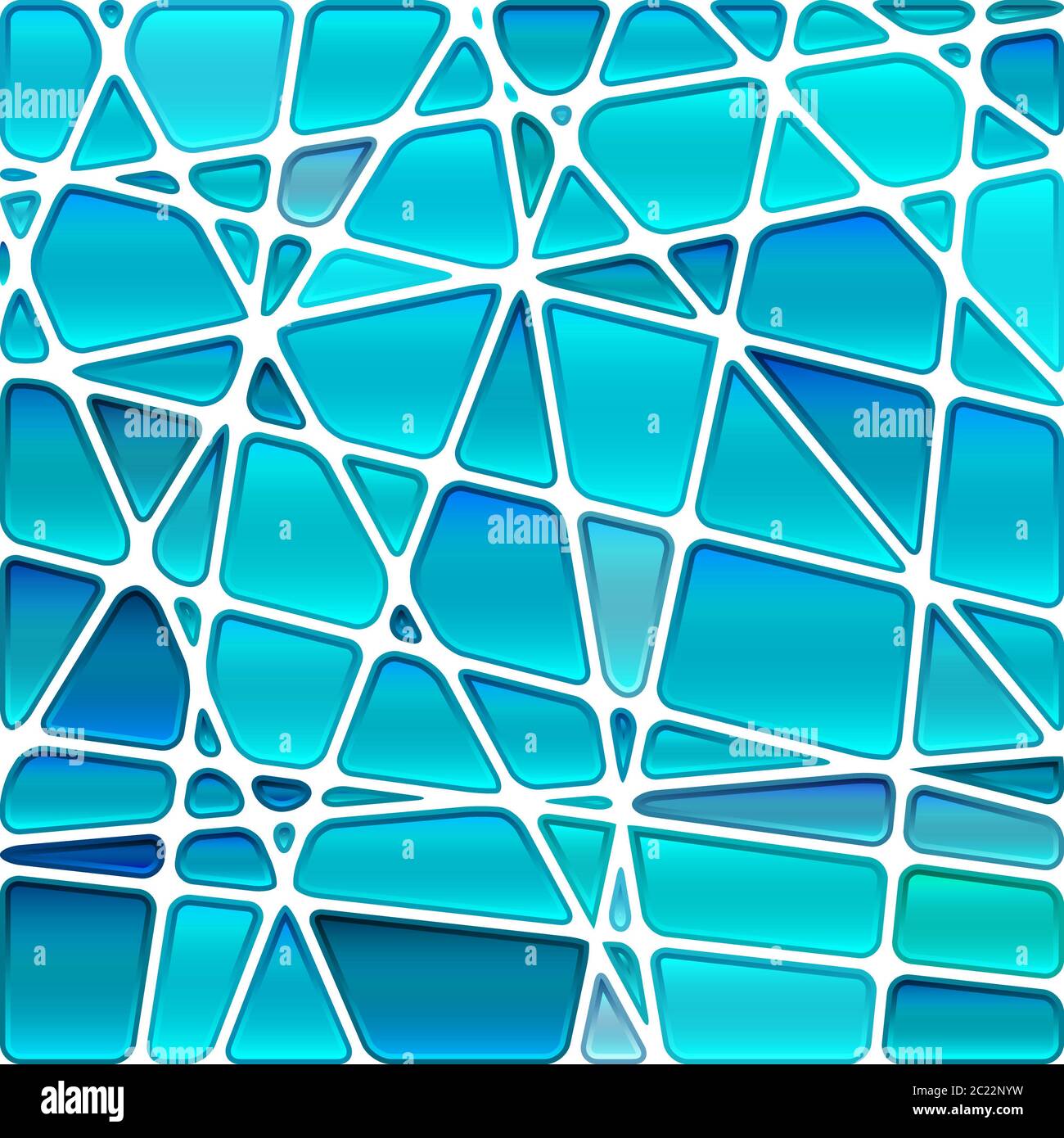 abstract vector stained-glass mosaic background - bright blue Stock ...