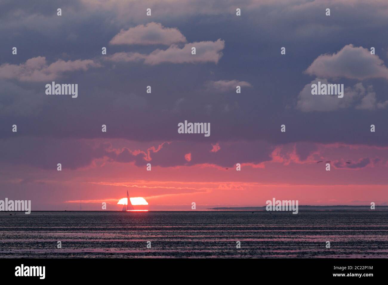 Purple rising sun Stock Photo - Alamy