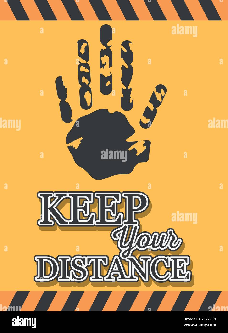 symbol of caution, keep your distance, banner vector illustration ...