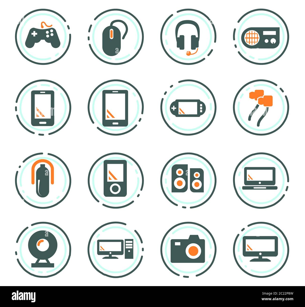 Gadget vector icons for user interface design Stock Photo - Alamy