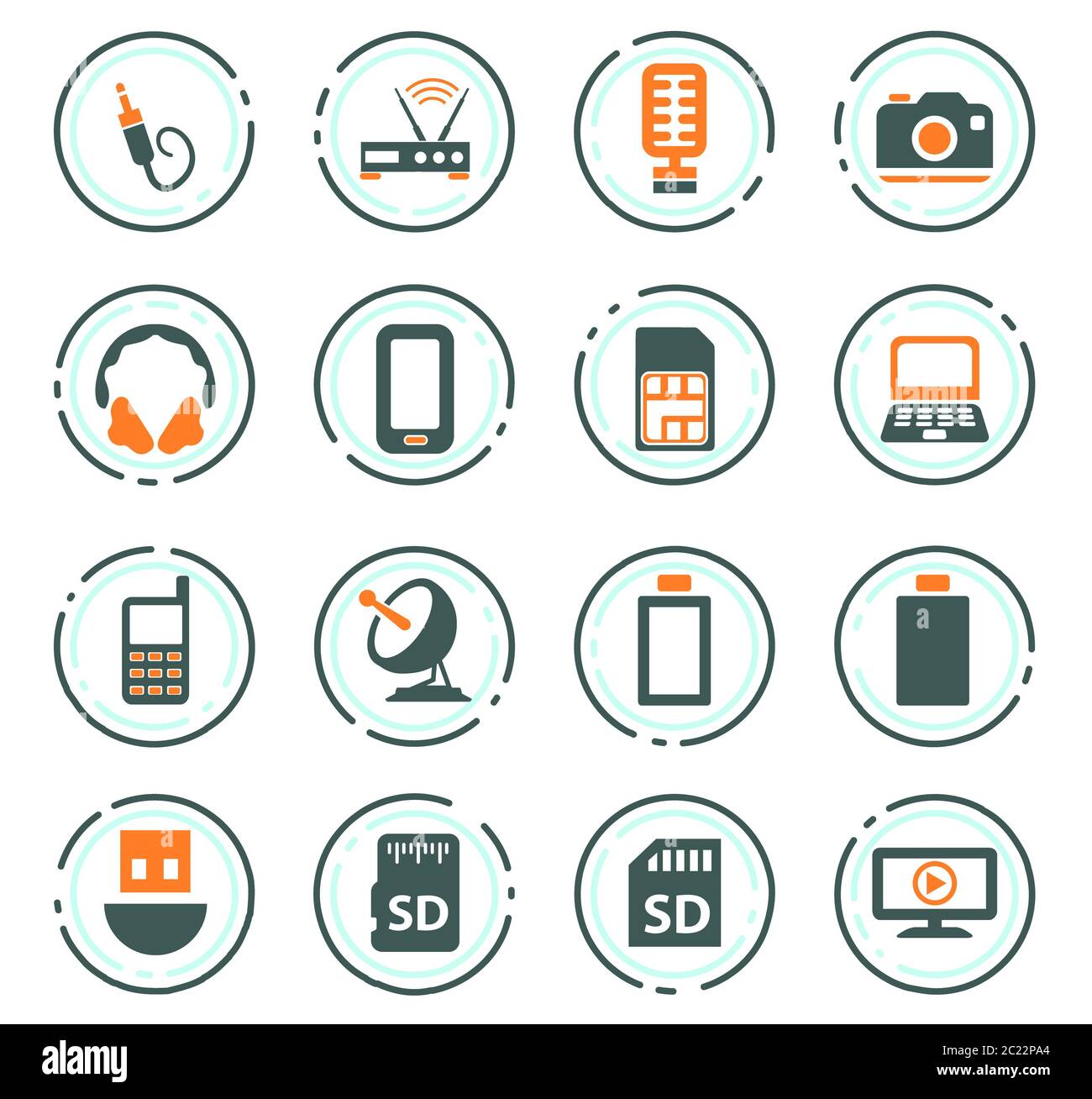 Hi tech vector icons for user interface design Stock Photo - Alamy