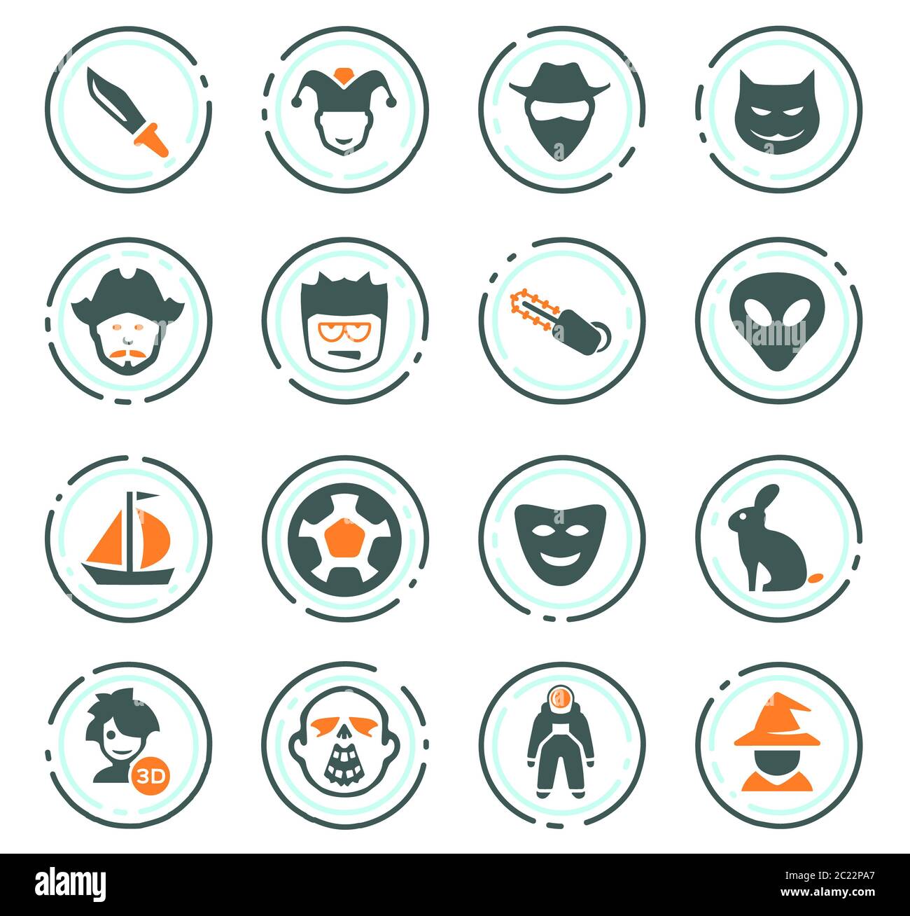 Set of movie genres color vector icons for user interface design Stock ...