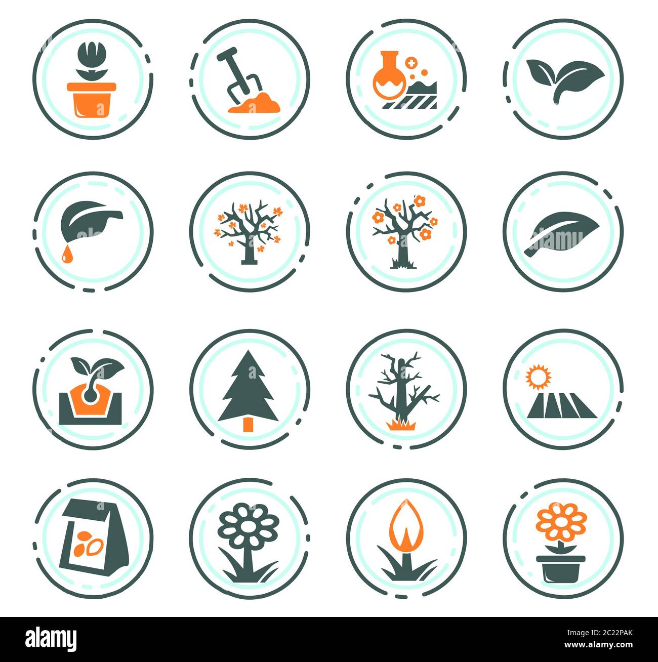 Gardening color vector icons for user interface design Stock Photo - Alamy