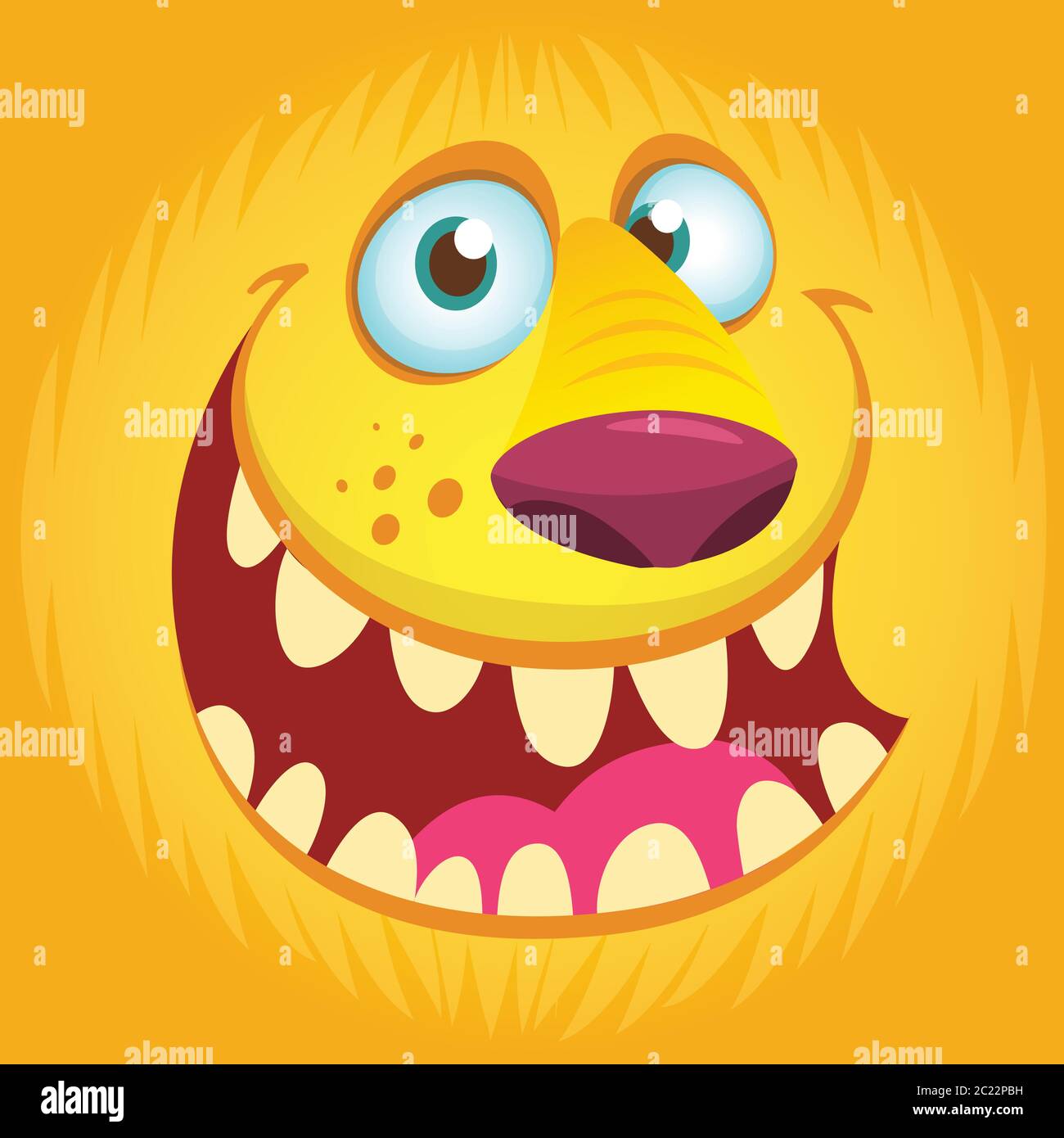 Halloween illustration of a monster. Vector illustration of furry ...