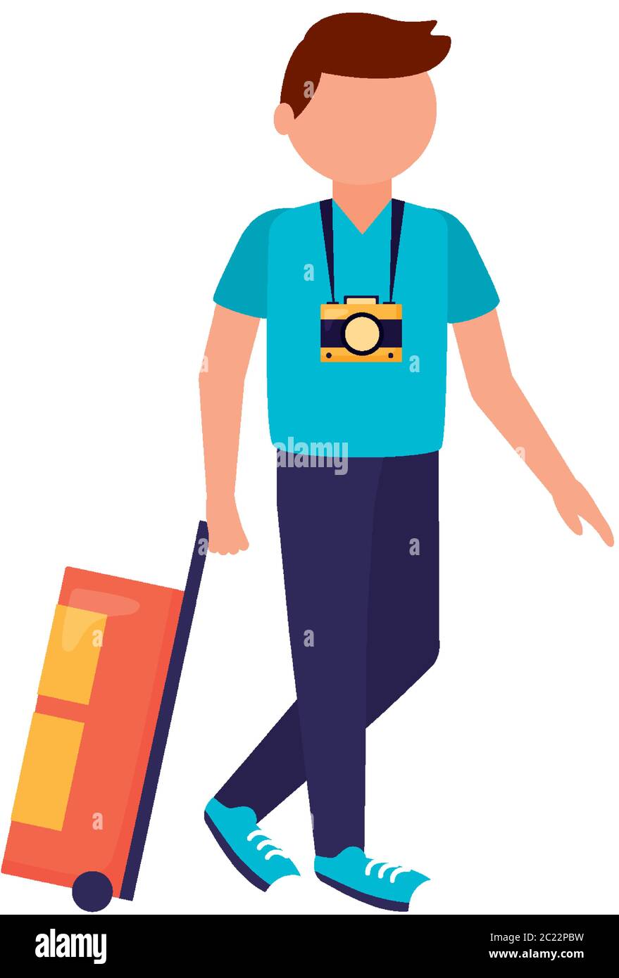 Avatar man with bag and camera design, Travel airport trip tourism ...