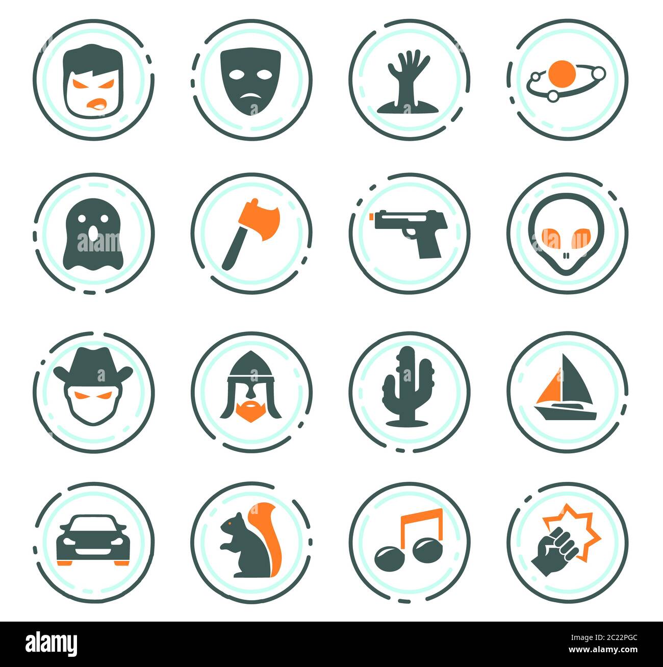 Set of movie genres color vector icons for user interface design Stock ...