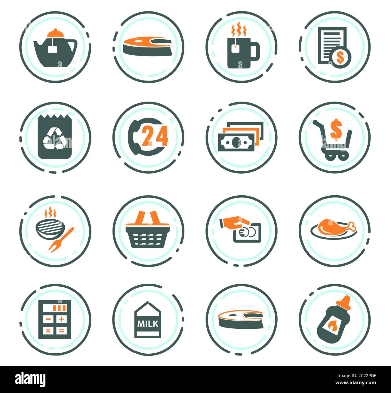 Grocery store vector icons for user interface design Stock Photo - Alamy