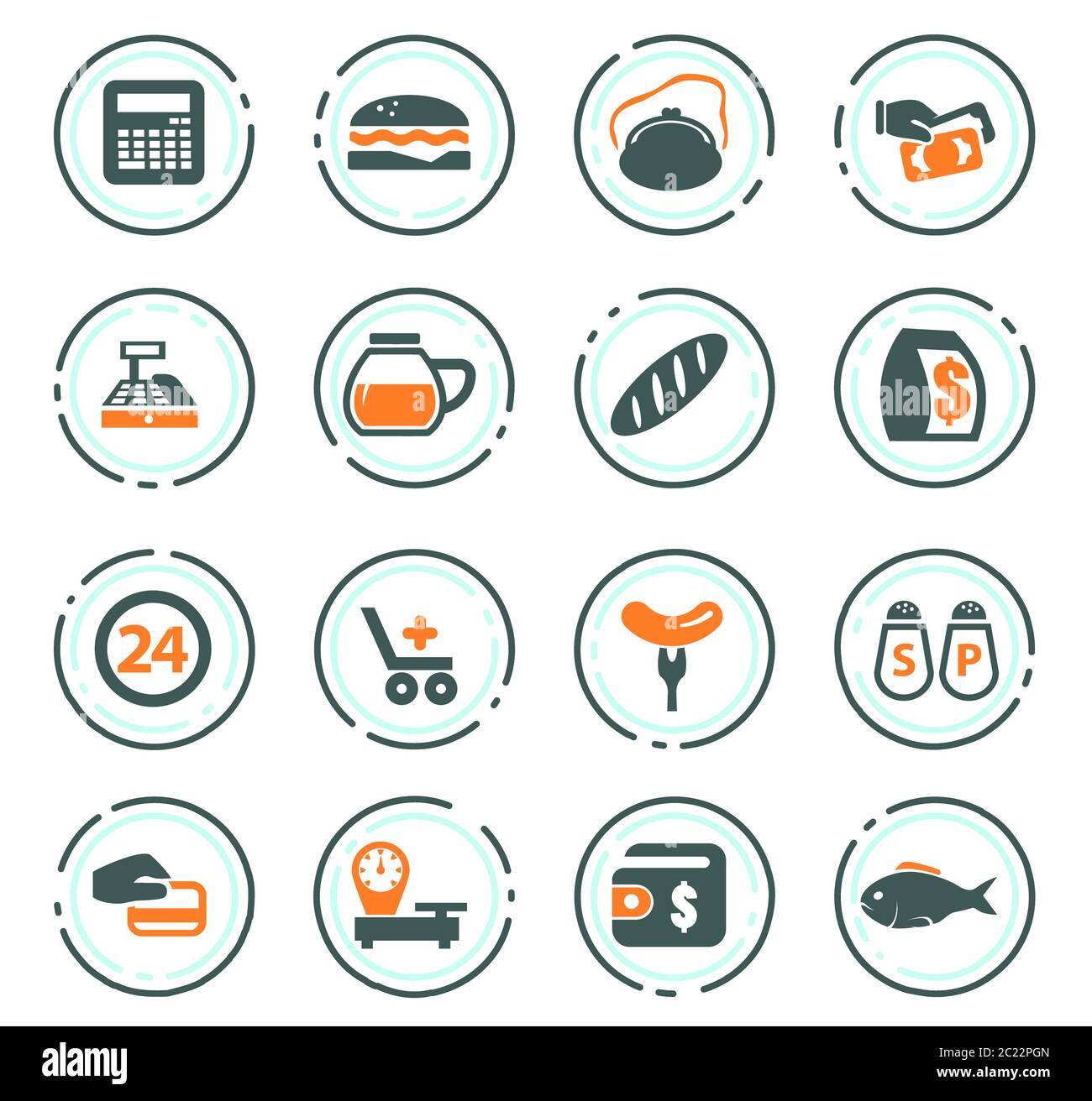 Grocery store vector icons for user interface design Stock Photo - Alamy