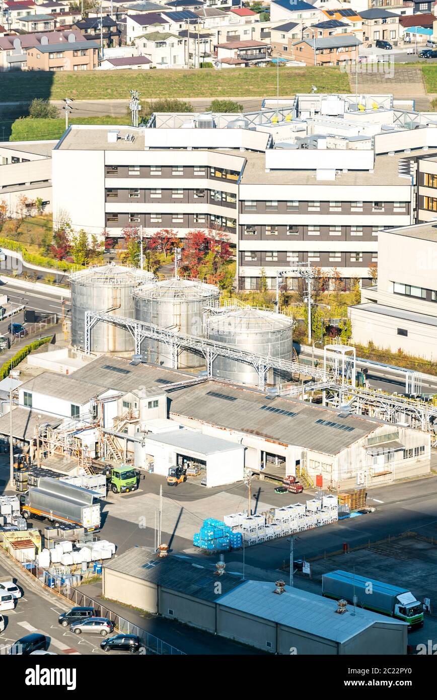 Chemical Factory plant in city of Koriyama Fukushima Tohoku Japan Stock ...
