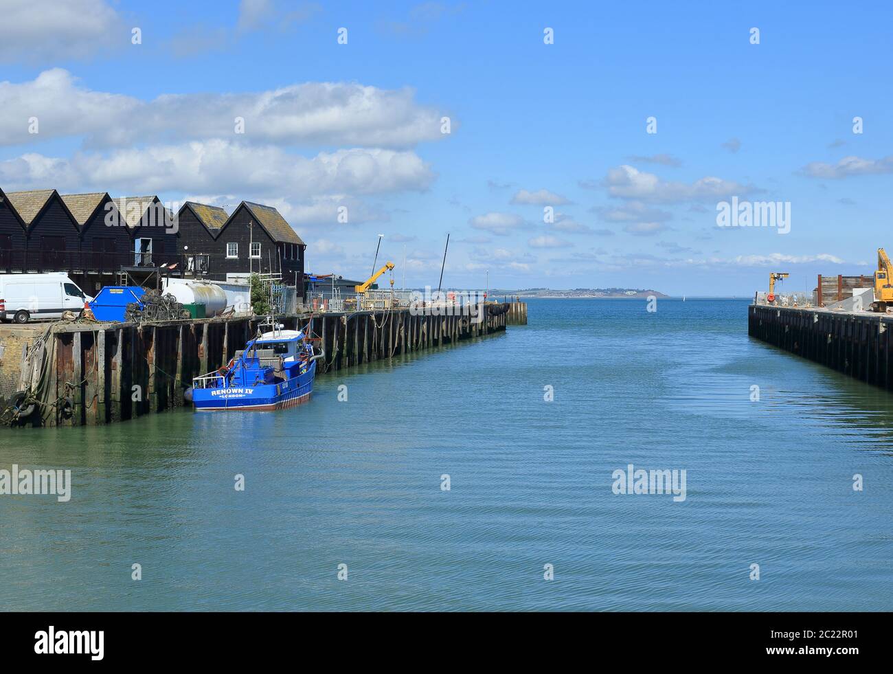 The entrance to Whitstable Harbour Stock Photo - Alamy