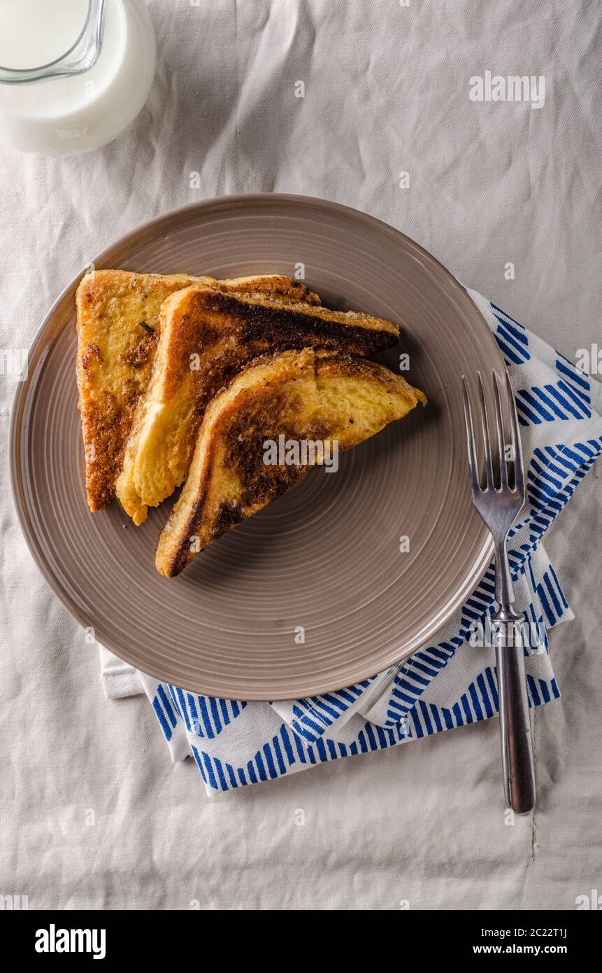 French toast product photo rustic styled, simple photo Stock Photo - Alamy