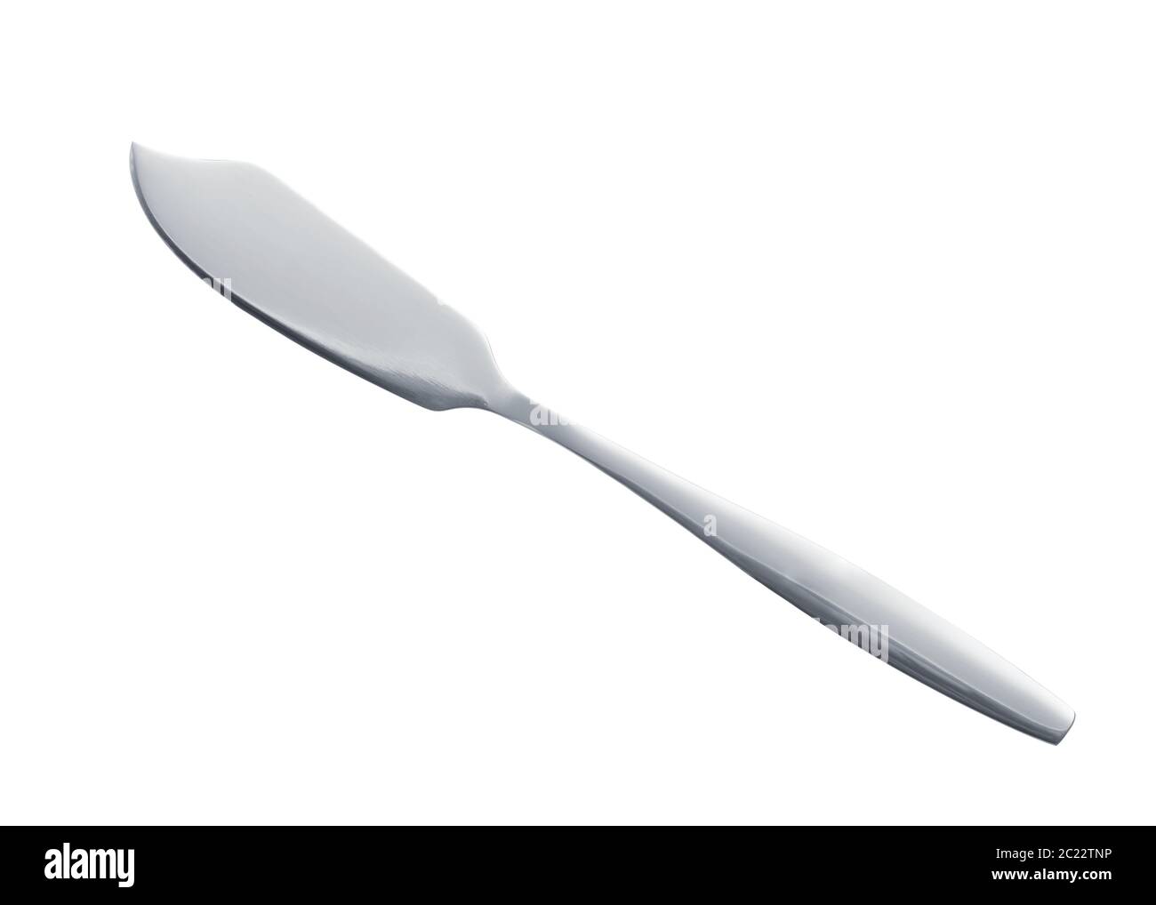 Stainless steel fish knife isolated on white Stock Photo - Alamy