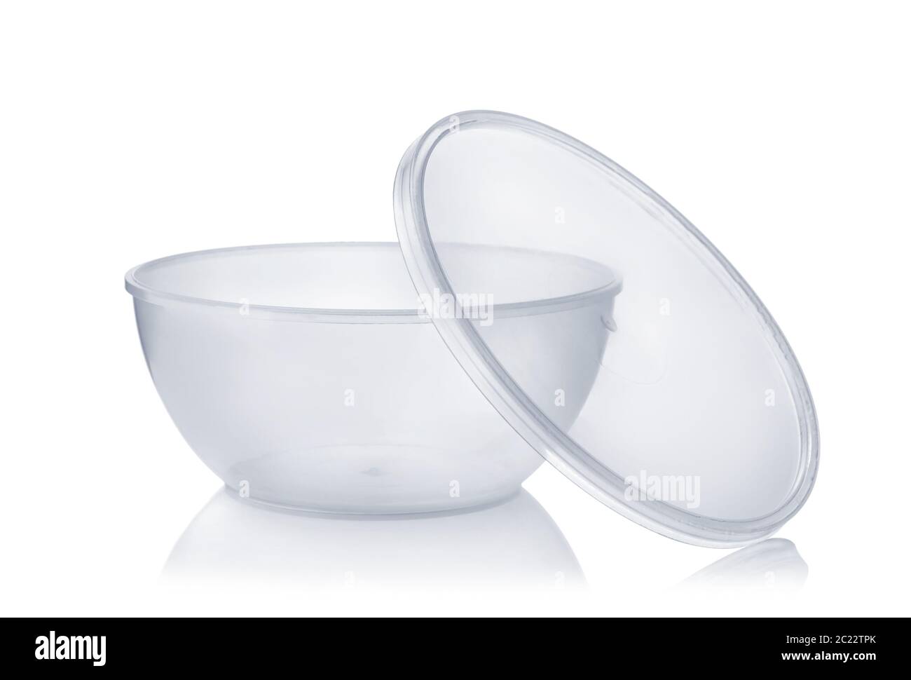 Empty disposable round plastic food container isolated on white Stock ...