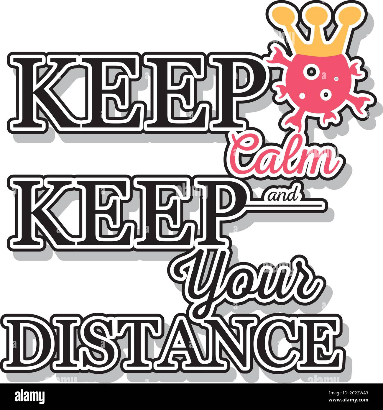 Banner please keep your distance Stock Vector Images - Alamy