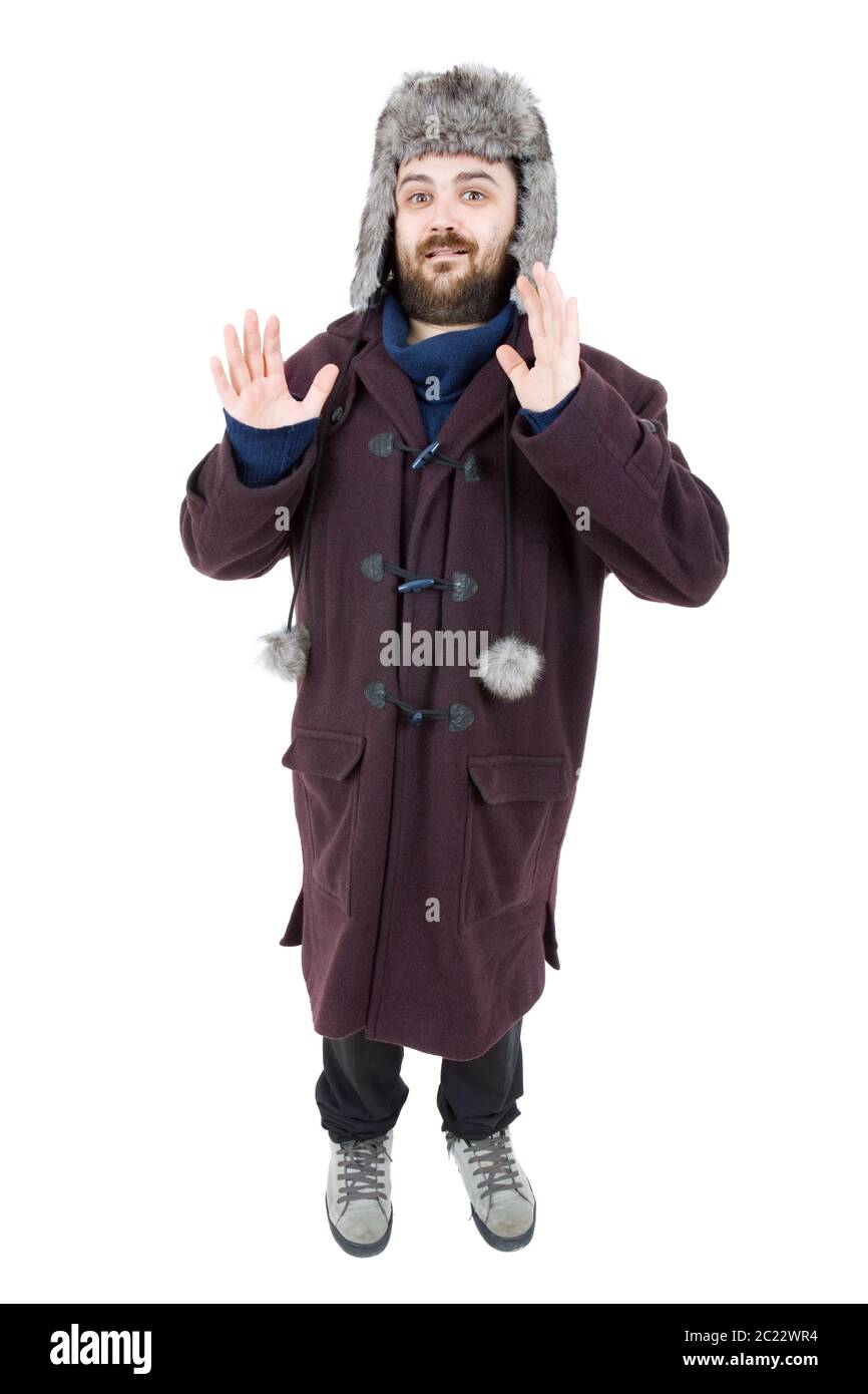 young casual silly man full body isolated on white Stock Photo - Alamy