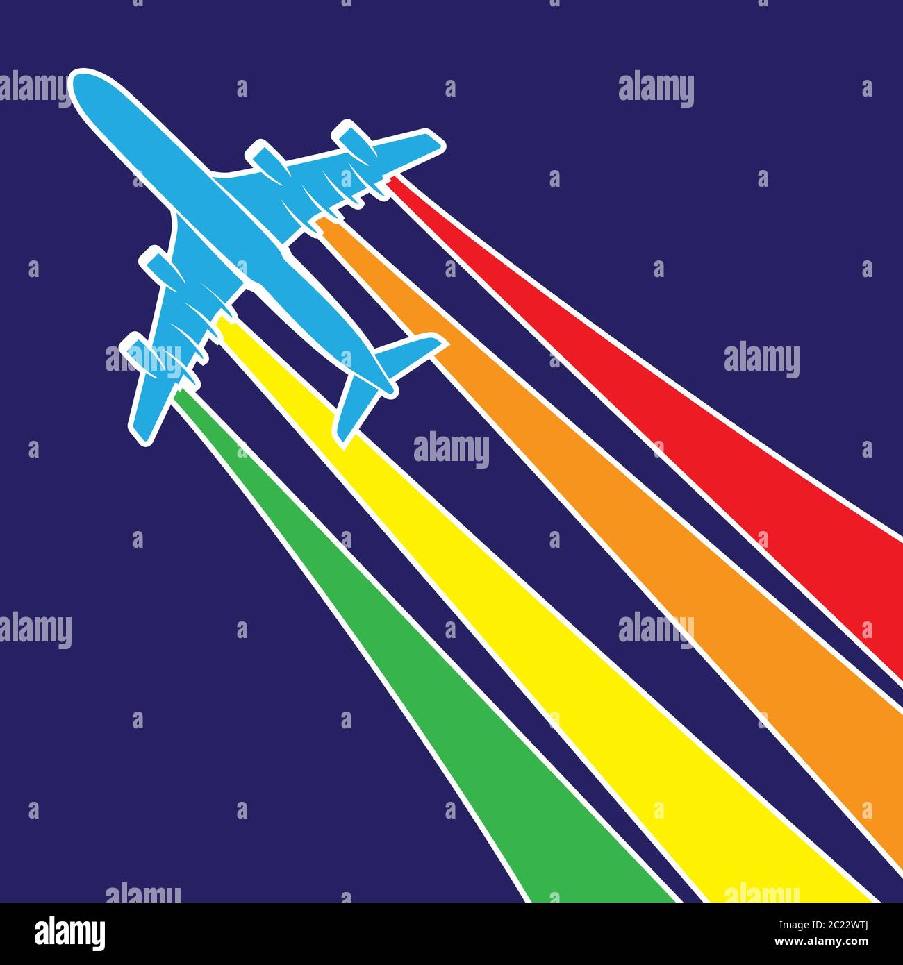 Aircraft engine contrail Stock Vector Images - Alamy