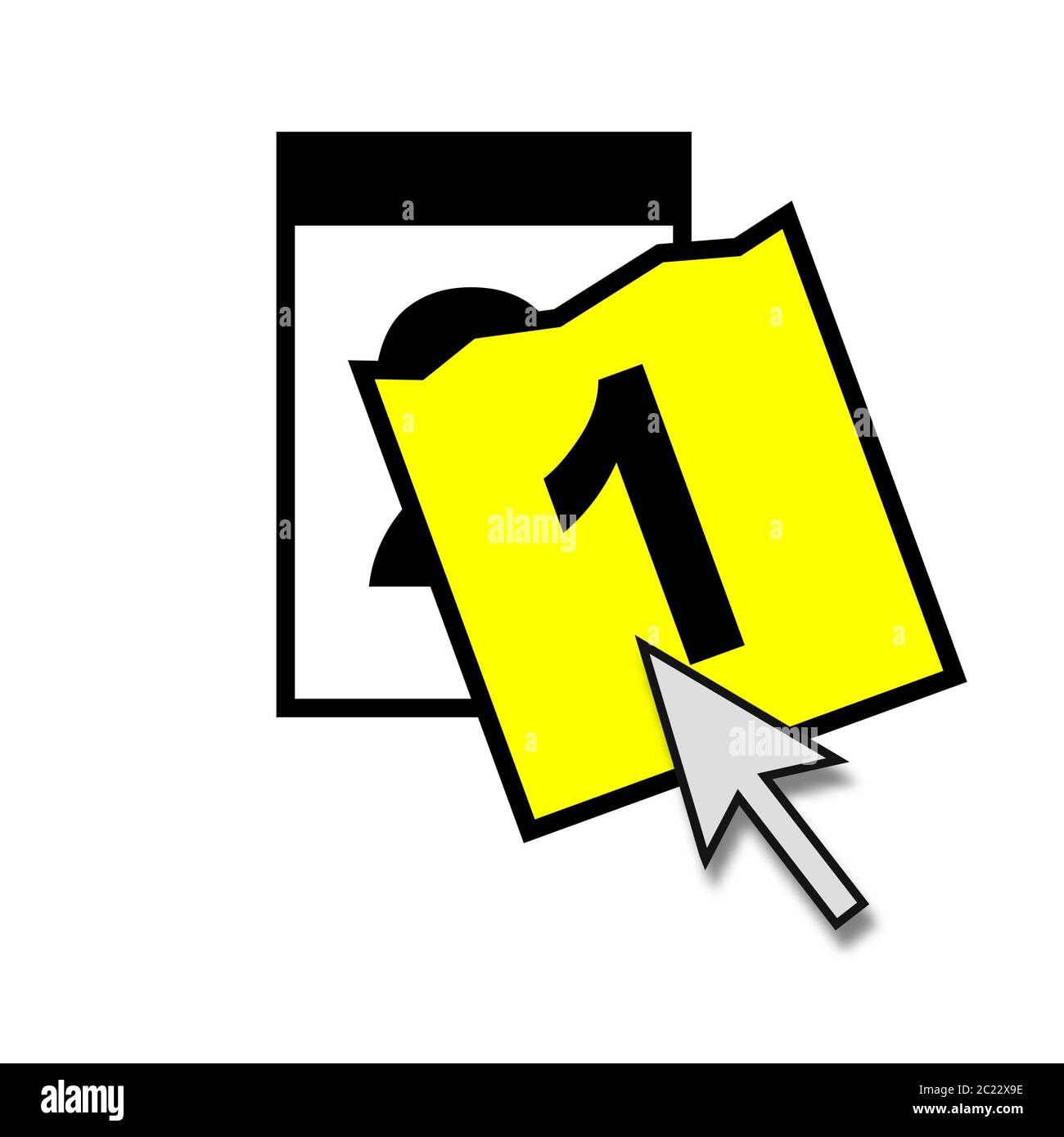 Isolated calendar Icon with Mouse arrow showing new month Stock Photo ...