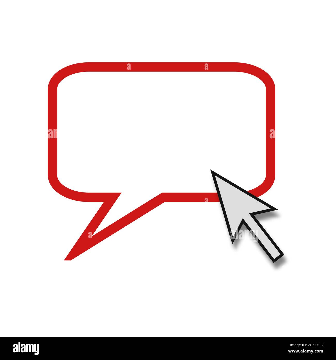 Isolated red Speech Bubble Icon with Mouse arrow Stock Photo - Alamy