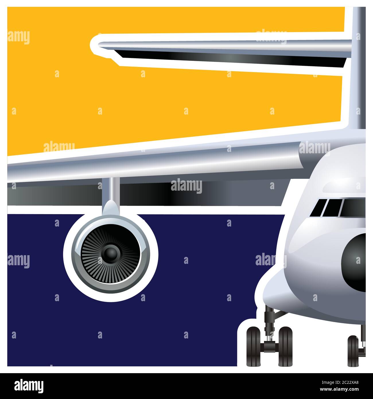 Vector illustration on the theme of cargo air transportation. stylized ...