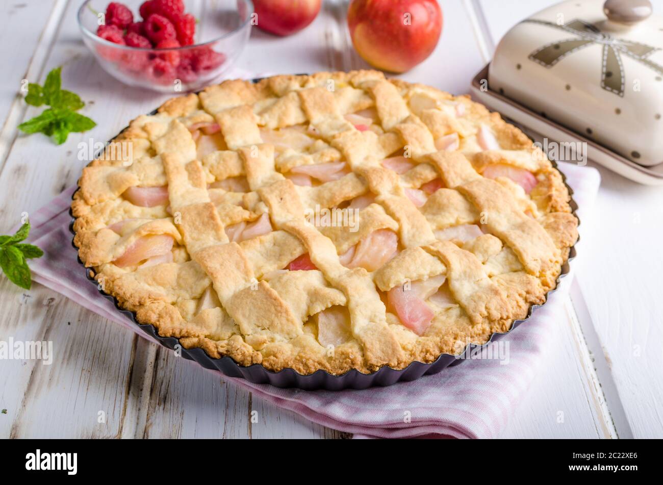 Rustic apple pie, homemade, delicious and simple Stock Photo - Alamy