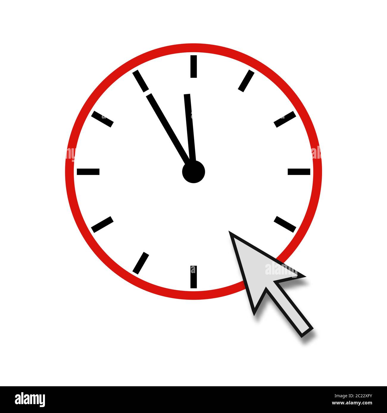 Isolated Clock Icon with Mouse arrow showing time Stock Photo - Alamy