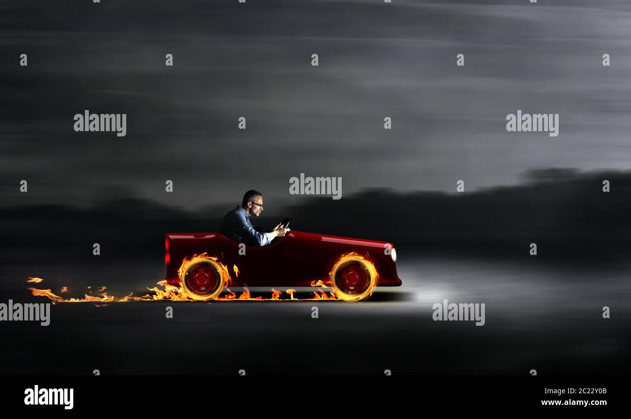 Burning wheels hi-res stock photography and images - Alamy