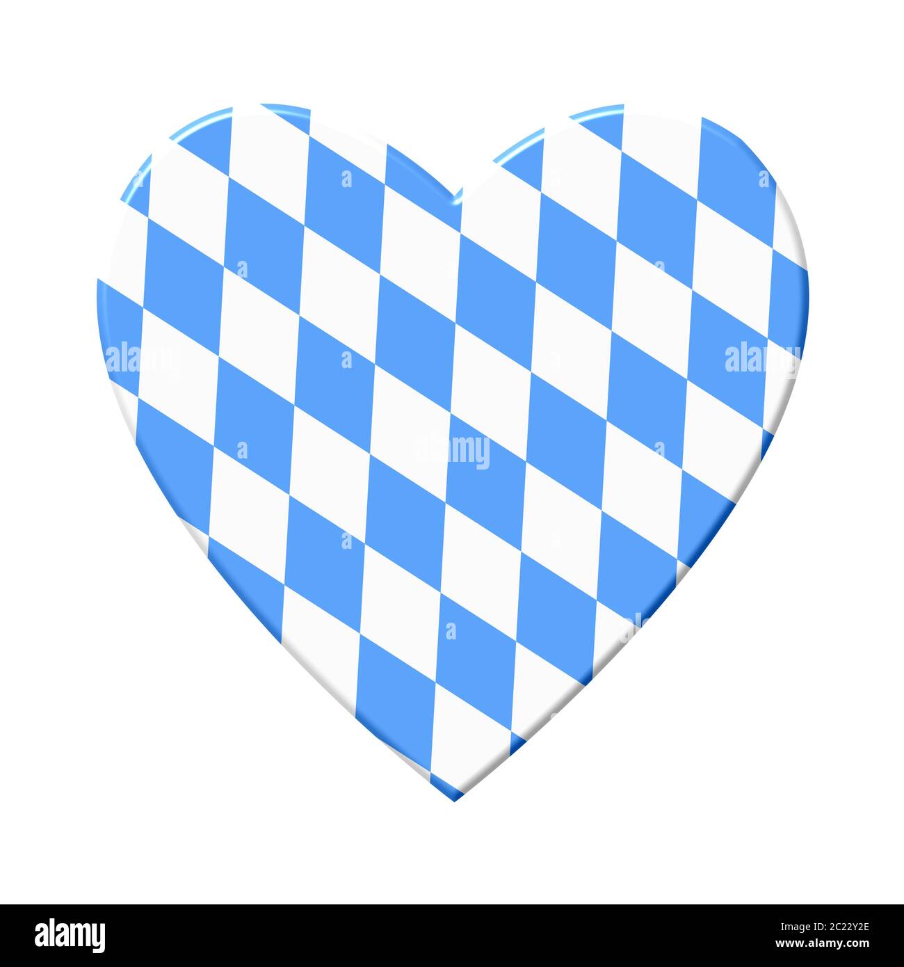 Heart icon with bavarian blue and white checkeres texture Stock Photo ...