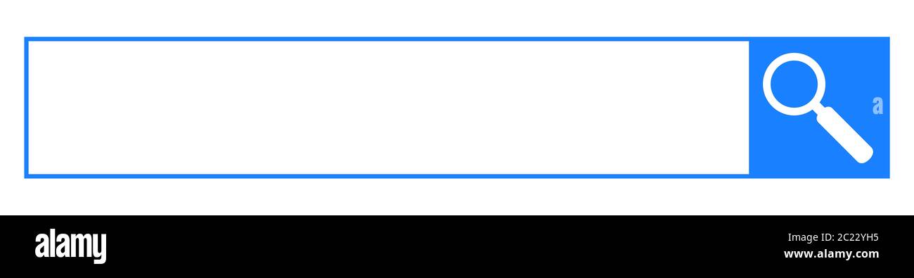 Empty blue search box interface for website with magnifier icon Stock ...