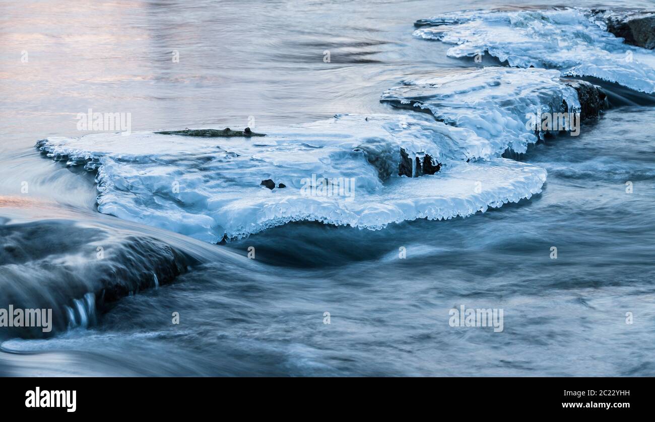 Ice on the River Stock Photo - Alamy