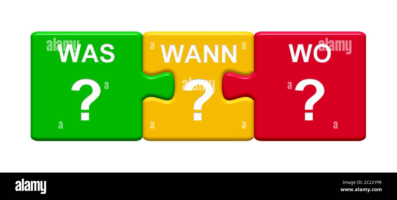 Three Puzzle Buttons with question mark symbol showing What? When ...