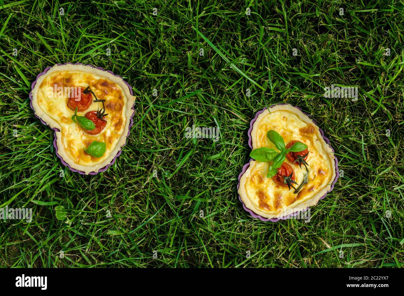 Mini quiche on St. Valentine's Day - with love and hunger Stock Photo ...