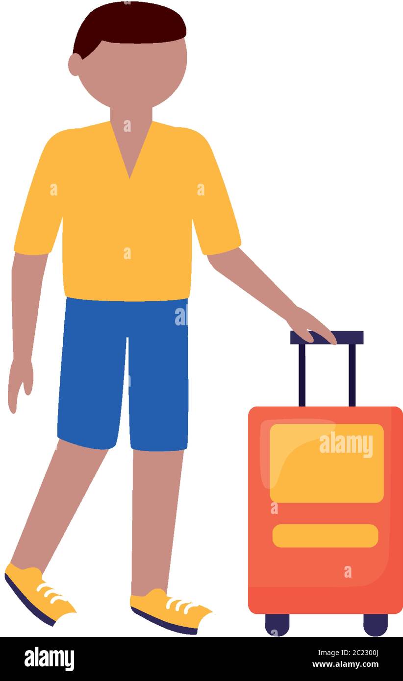 Avatar man with bag design, Travel airport trip tourism transport ...