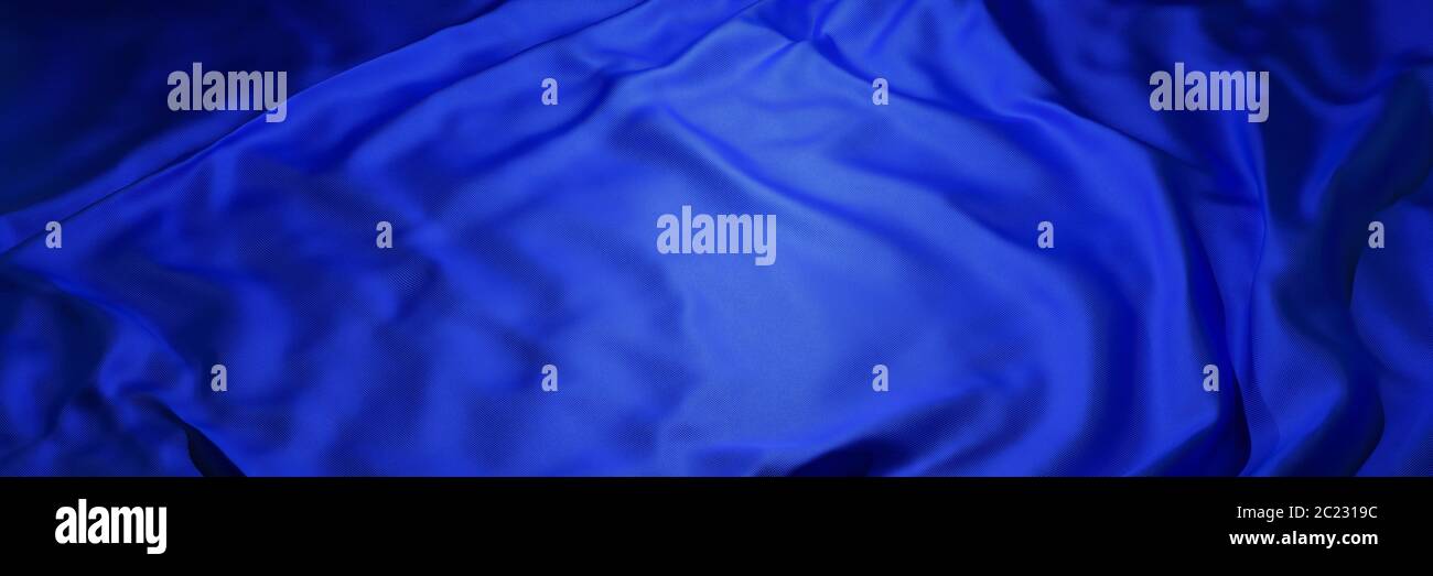 A blue satin cloth banner background. Vignette effect Stock Photo - Alamy